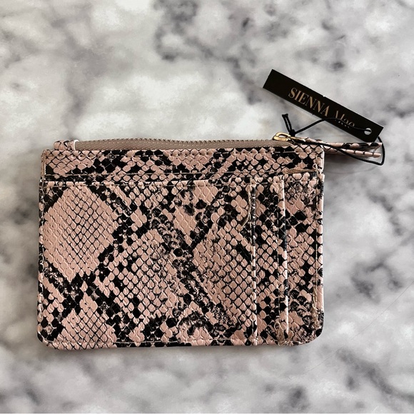 SIENNA Mae | Bags | Sienna Mae Pink Faux Snakeskin Card Wallet With ...